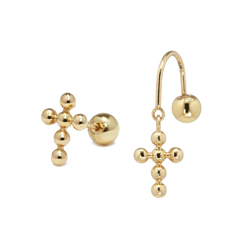 14k 원볼 크로스 피어싱(1개)(2type) | 90,350원 | 아몬즈 주얼리